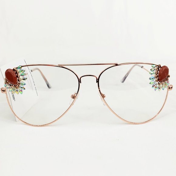 Nordstrom | Accessories | Nwt Nordstrom Rose Gold Rhinestone Aviator ...
